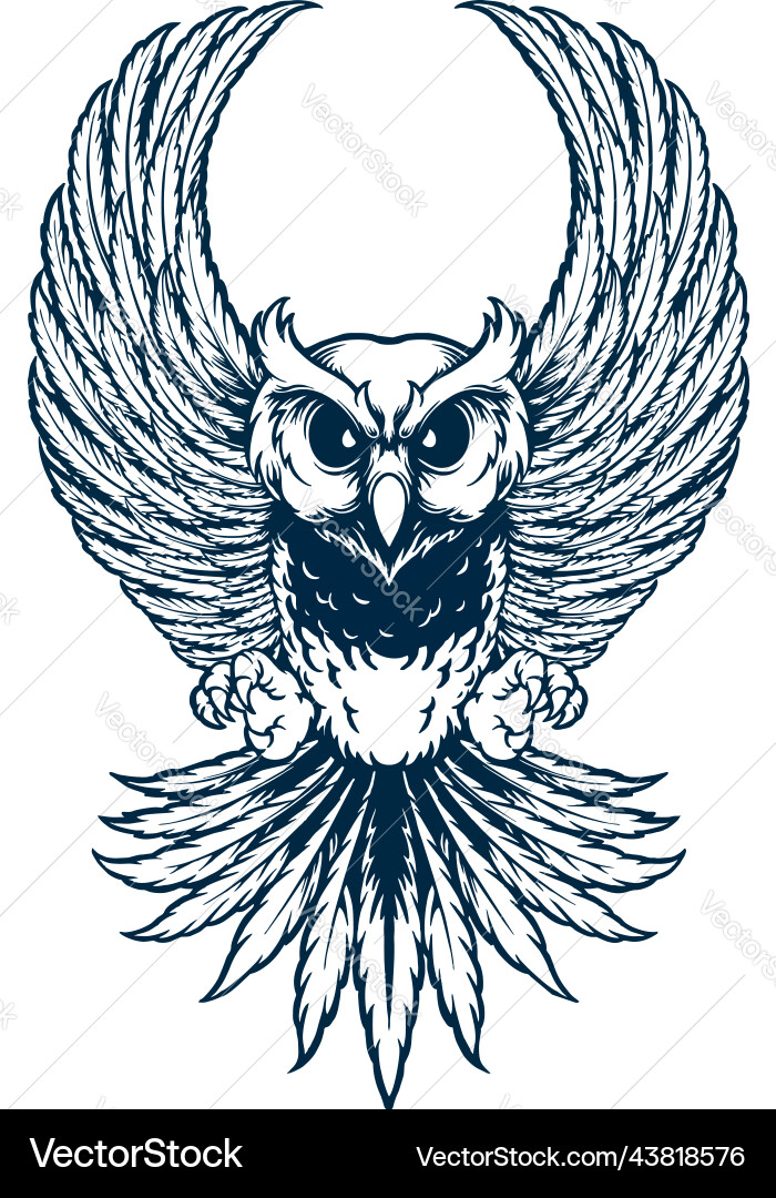 Cannabis owl wing silhouette logo Royalty Free Vector Image