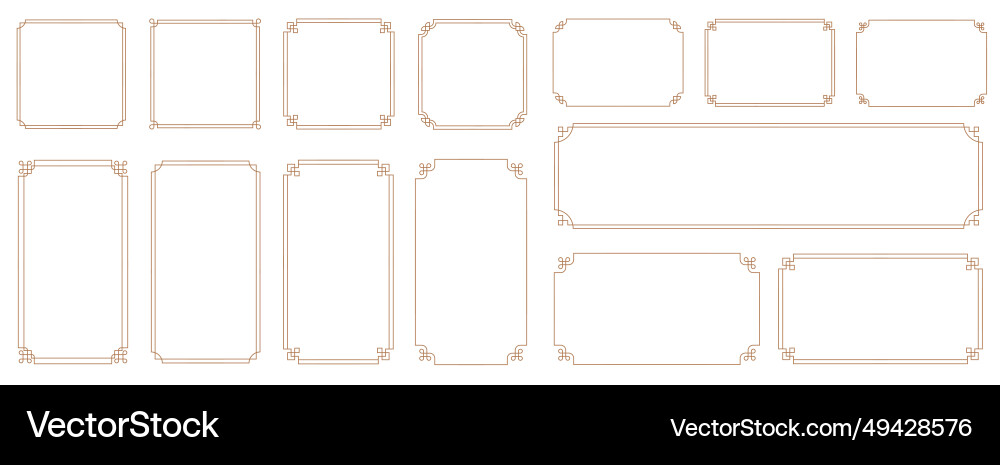 Elegant vintage frames collection for story Vector Image