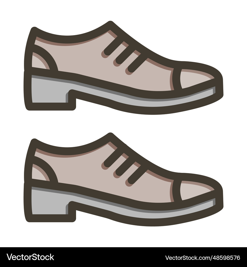 Formal shoes thick line filled colors for Vector Image