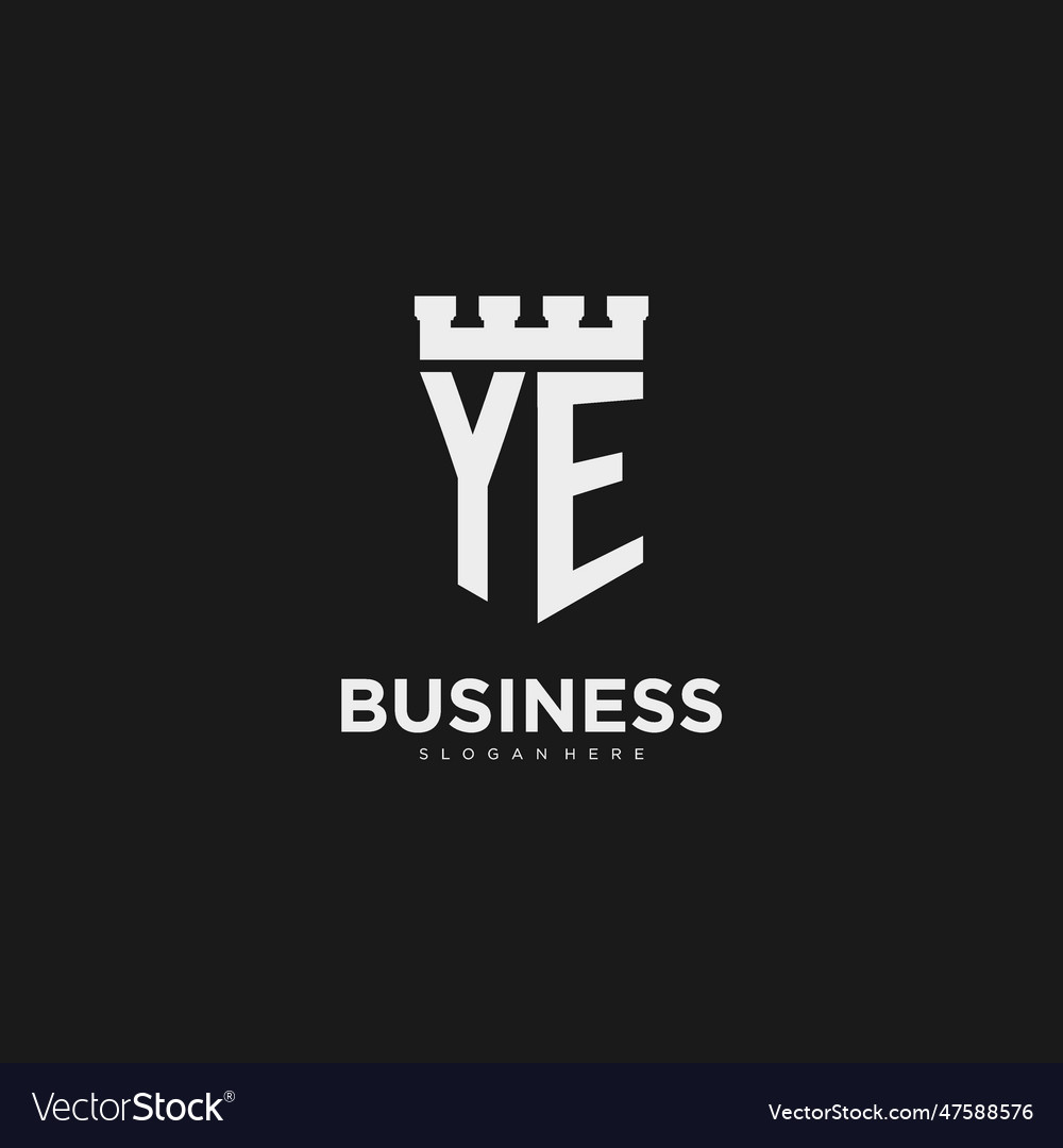 Initials ye logo monogram with shield Royalty Free Vector