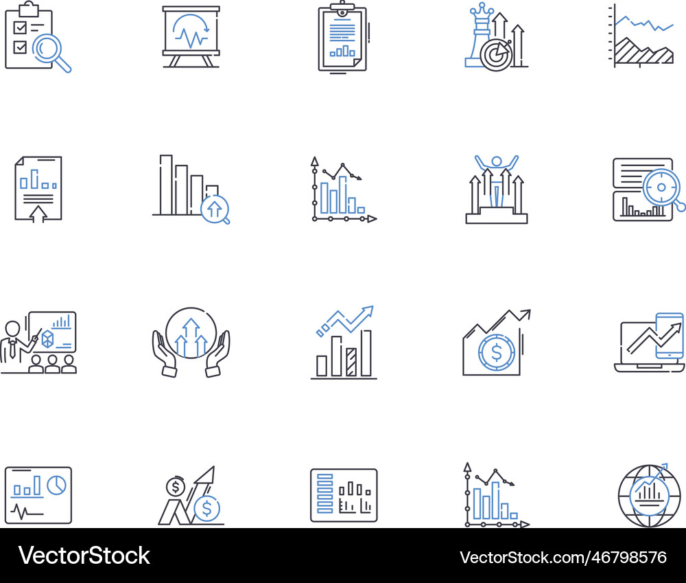 Measurement line icons collection precision Vector Image