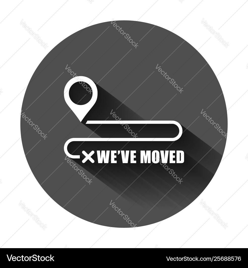 Move location icon in flat style pin gps on black Vector Image