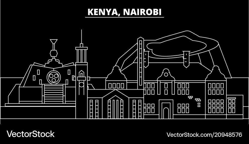 Nairobi silhouette skyline kenya - nairobi Vector Image