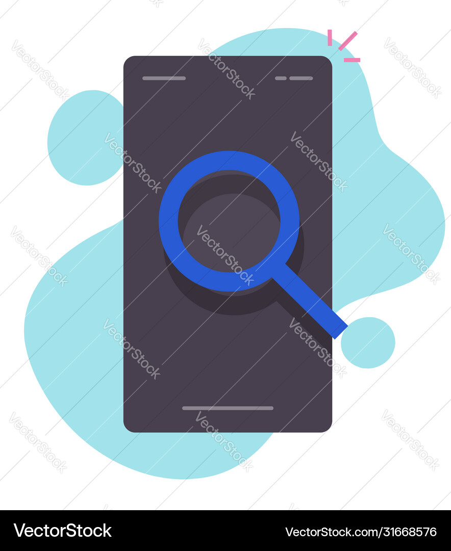 Phone or smartphone examine inspection Royalty Free Vector