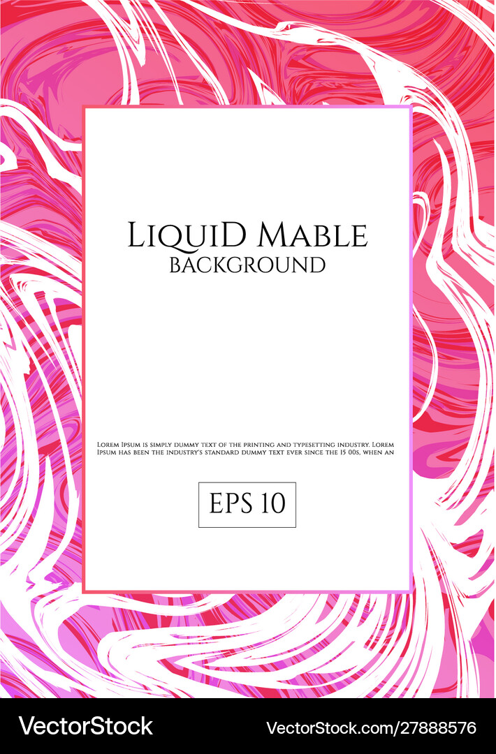 Pink banner white liquid mable flow modern design Vector Image