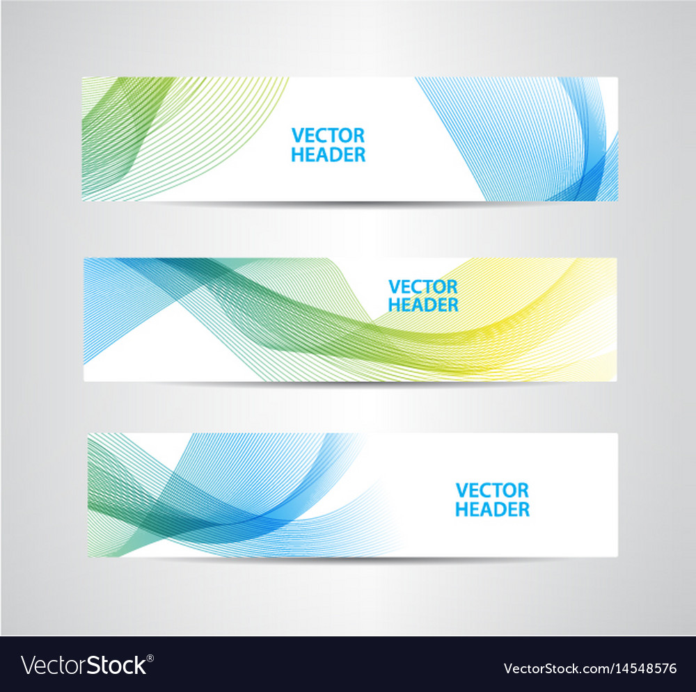Set of abstract colorful wavy headers Royalty Free Vector