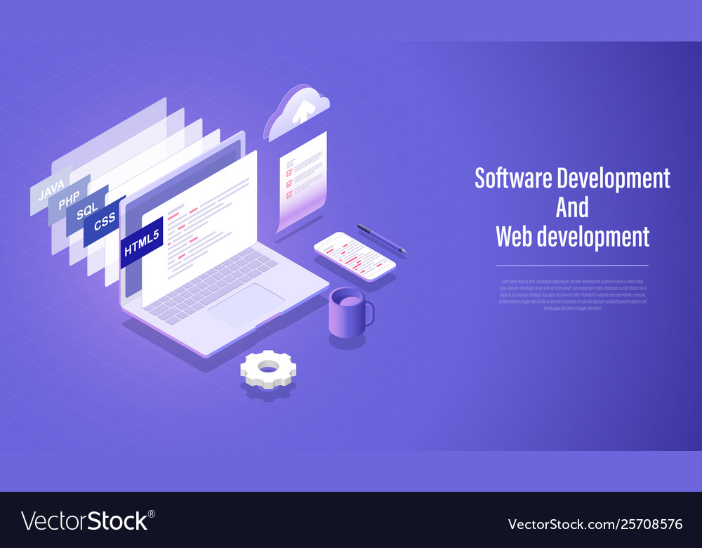 Software development and web development Vector Image