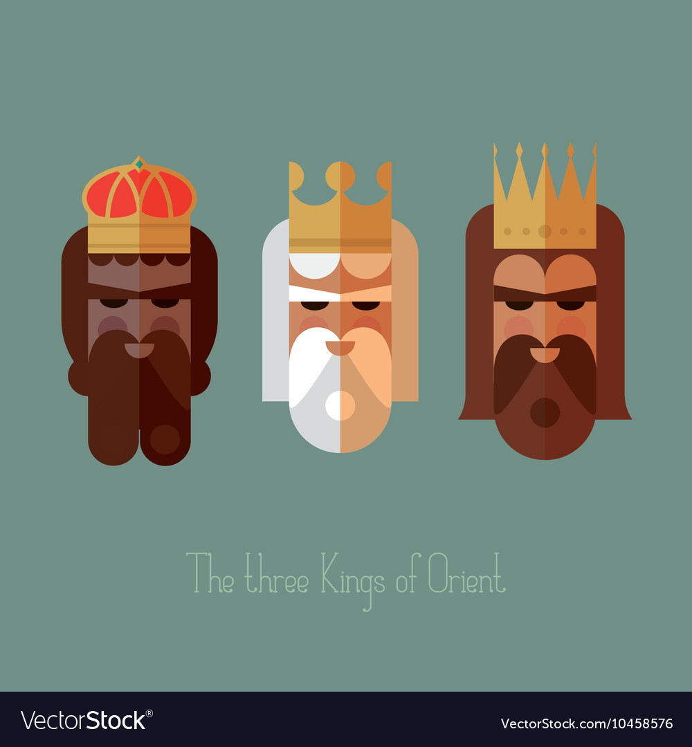 Three kings of orient wisemen Royalty Free Vector Image
