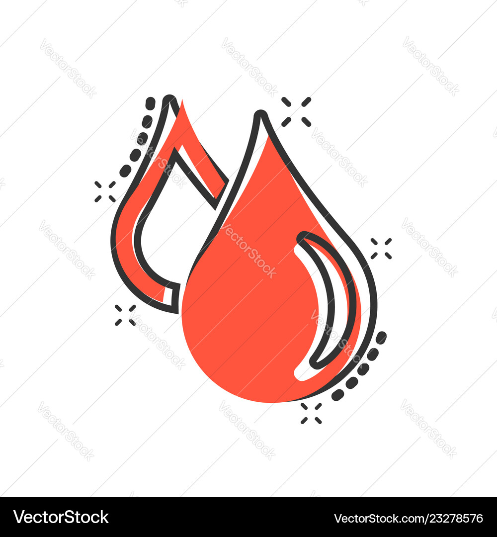 Water drop icon in comic style raindrop cartoon Vector Image