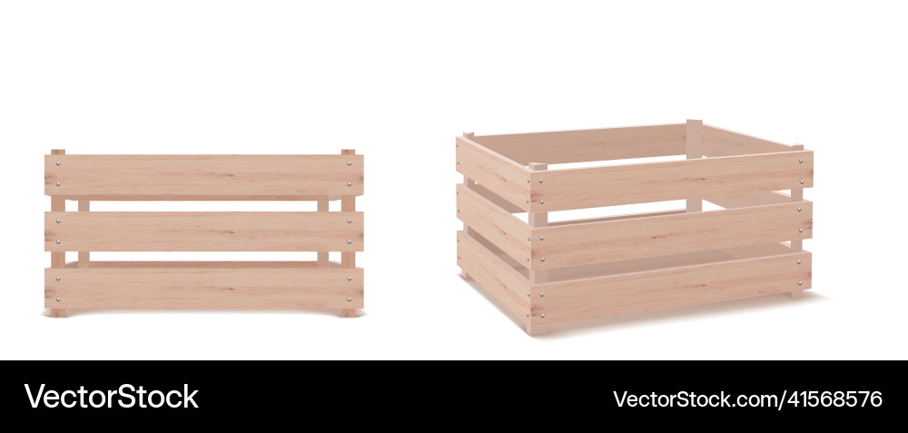 Wooden crates isolated on white Royalty Free Vector Image