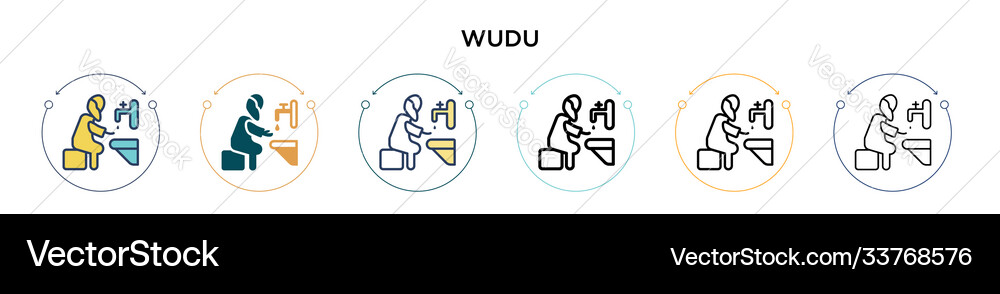 Wudu icon in filled thin line outline and stroke Vector Image