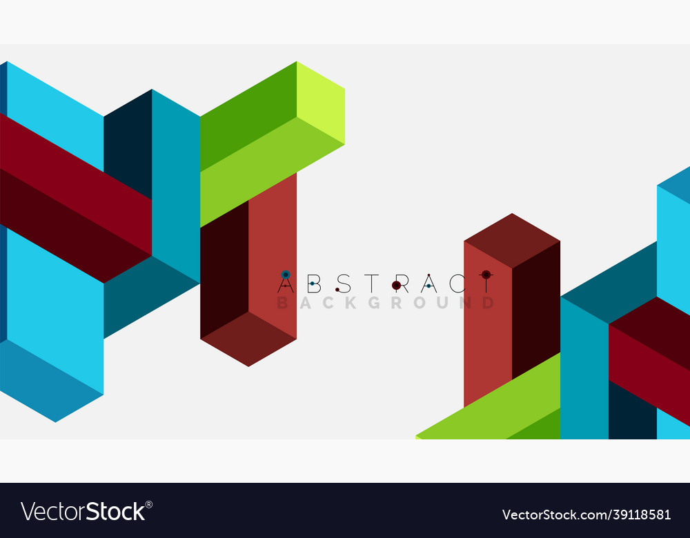 Abstract background 3d cubes cubic elements Vector Image