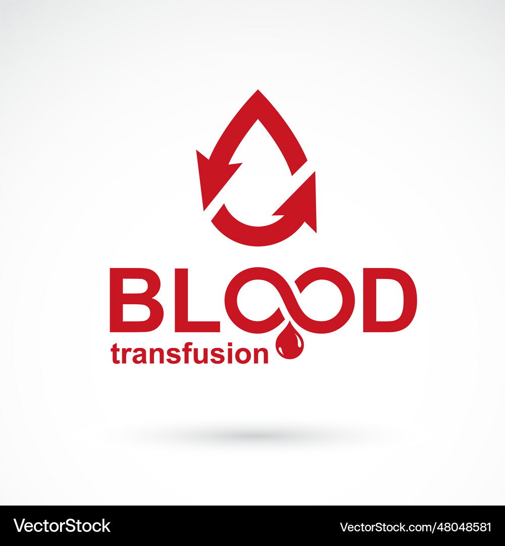Blood transfusion created with blood drop arrows Vector Image