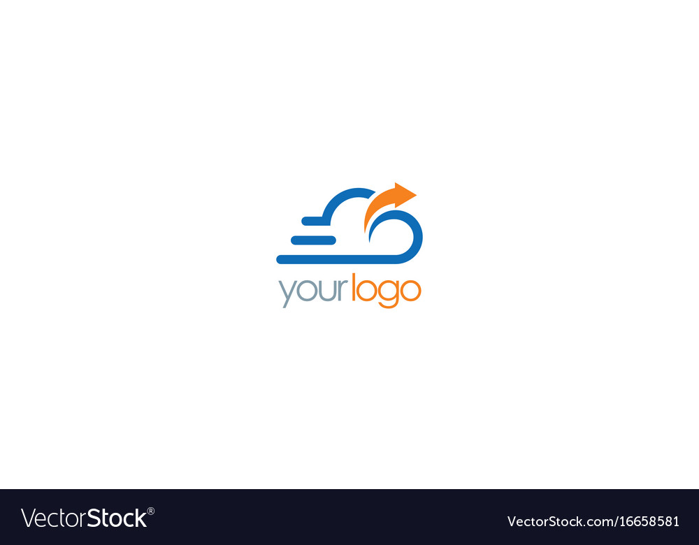 Cloud upload technology logo Royalty Free Vector Image