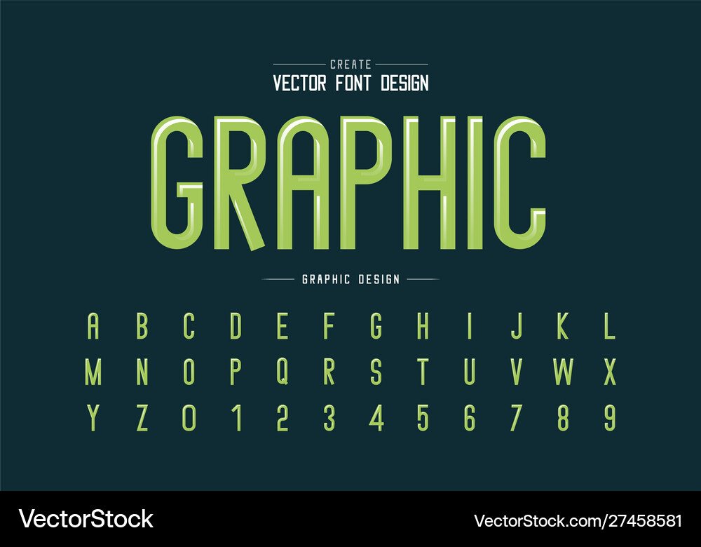 Font and alphabet letter typeface number Vector Image
