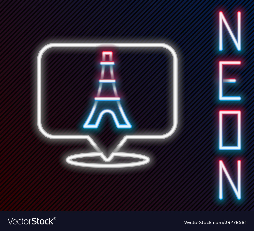 Glowing neon line eiffel tower icon isolated Vector Image Glowing neon line eiffel tower icon isolated Vector Image
