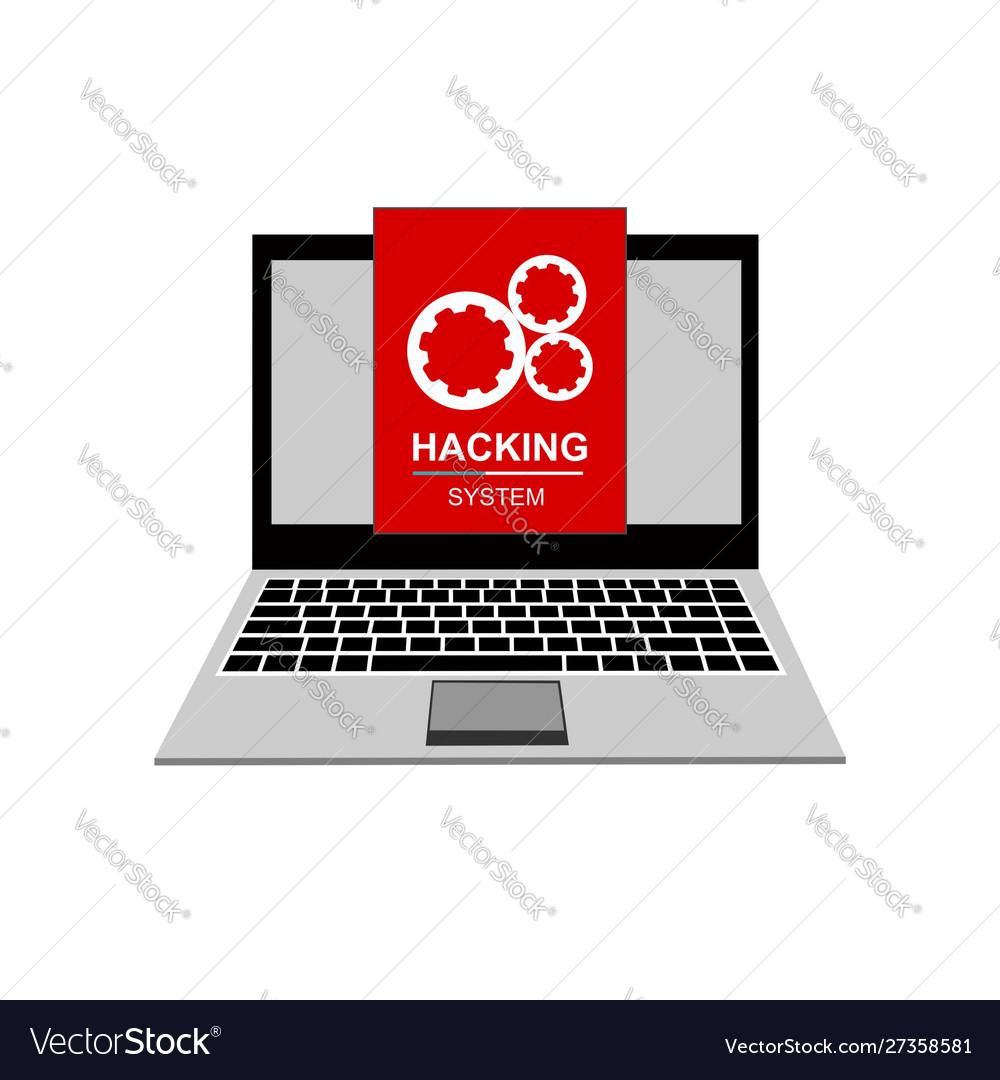 Laptop computer malware spam data insecure Vector Image