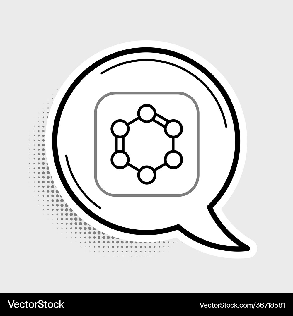 Line chemical formula consisting benzene rings Vector Image
