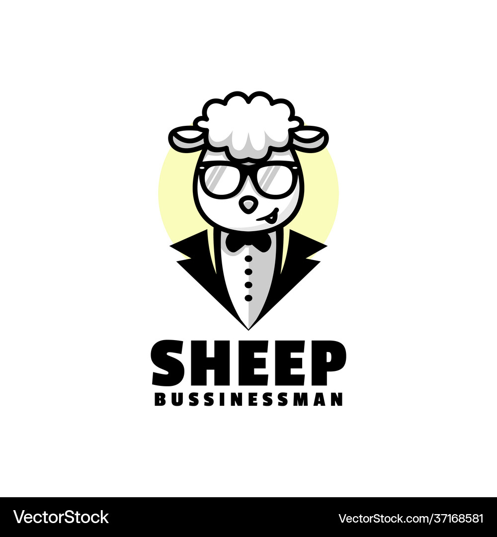 Logo sheep mascot cartoon style Royalty Free Vector Image