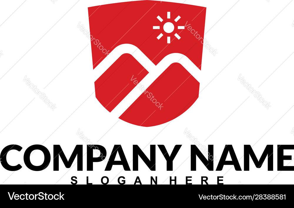 Mountain logo template hiking logo designs Vector Image