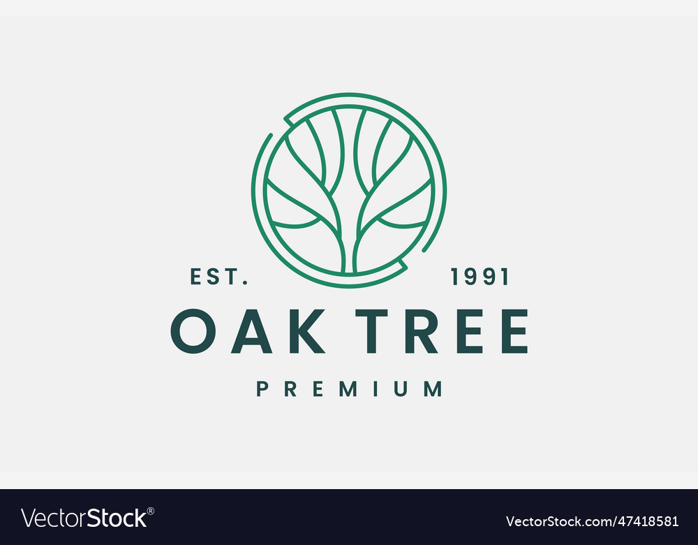 Oak tree Royalty Free Vector Image - VectorStock