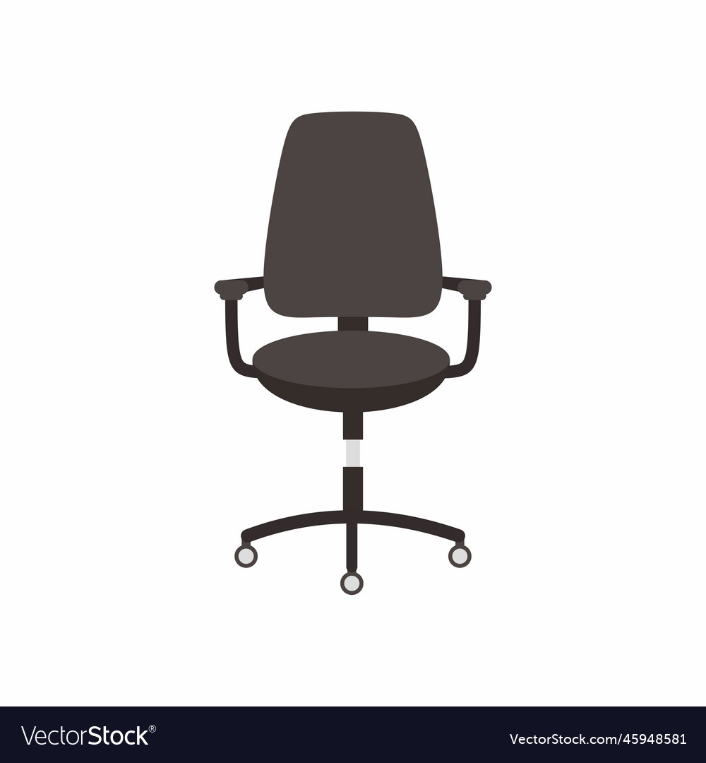 Office Chair Flat Design Icon Isolated On White Vector Image