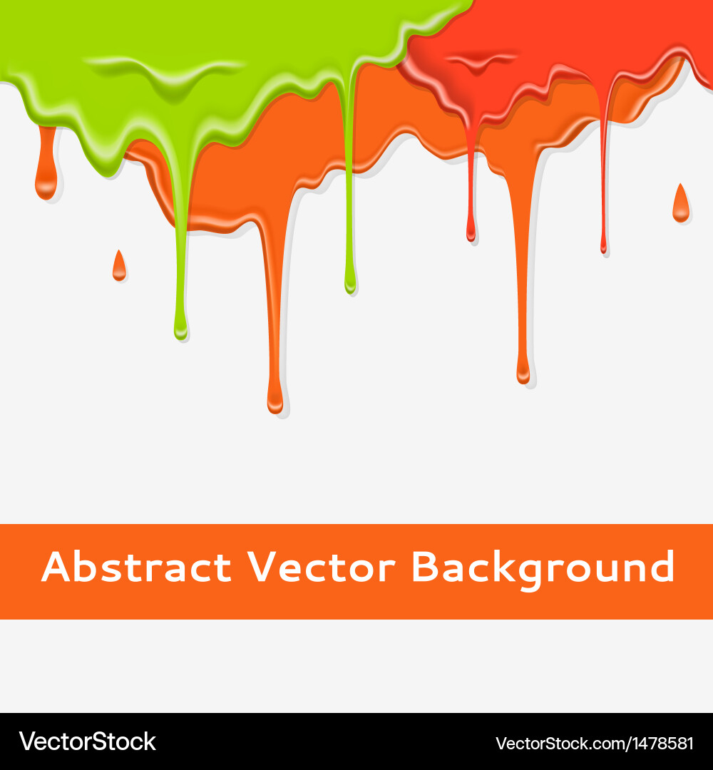 Paint colorful dripping background in three color Vector Image