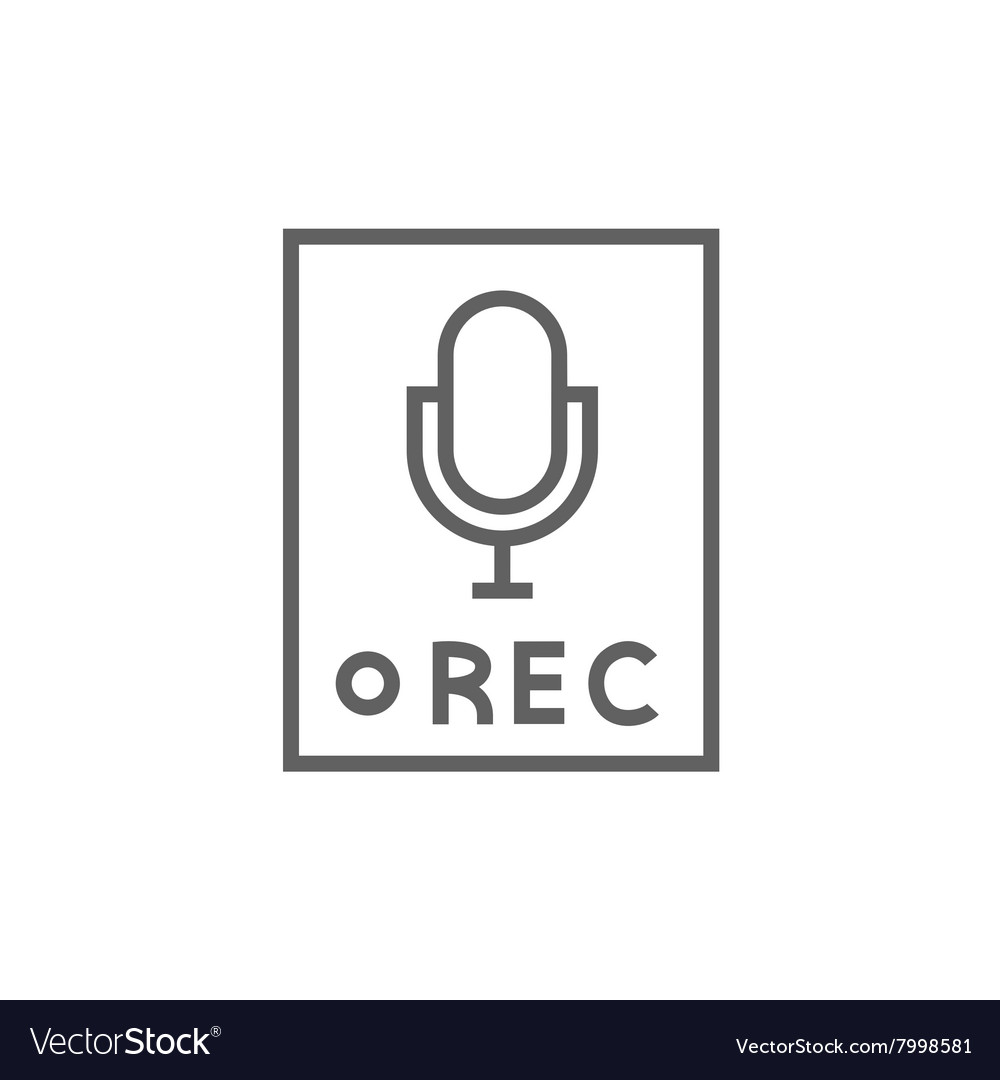 Record button line icon Royalty Free Vector Image