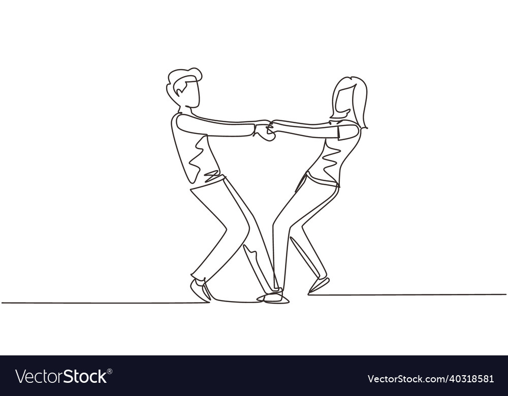 Single continuous line drawing happy cute boy Vector Image