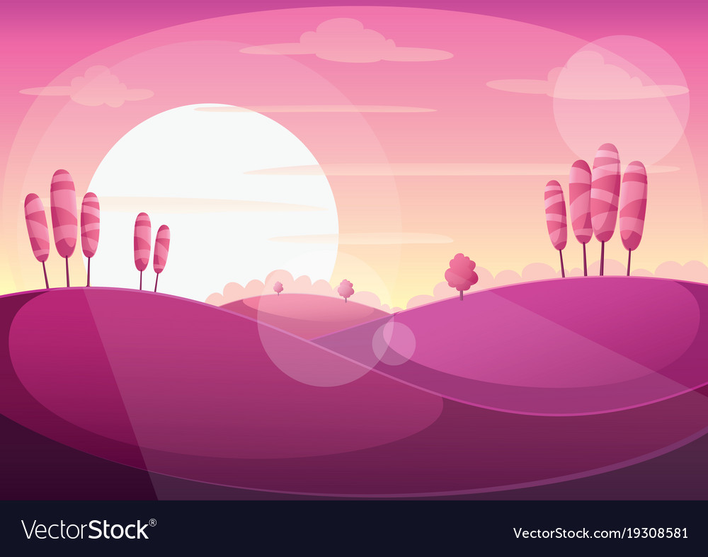 Sunset landscape Royalty Free Vector Image - VectorStock
