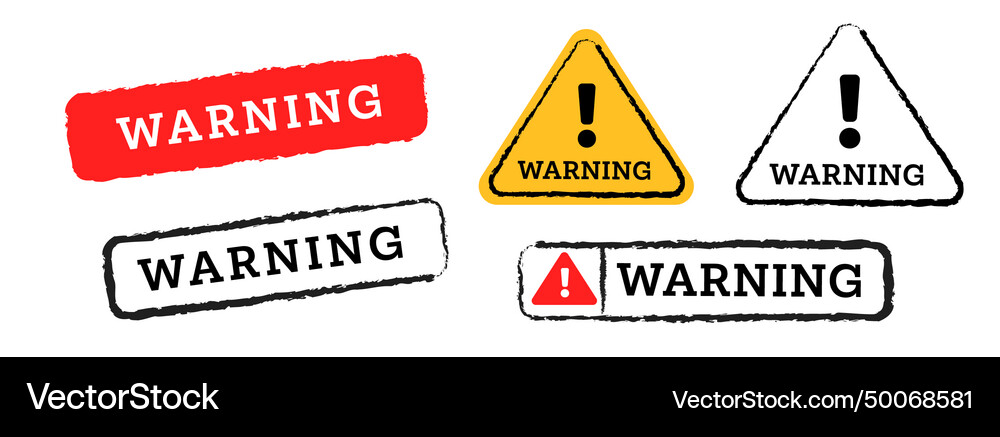Warning sign stamp symbol rubber seal Royalty Free Vector