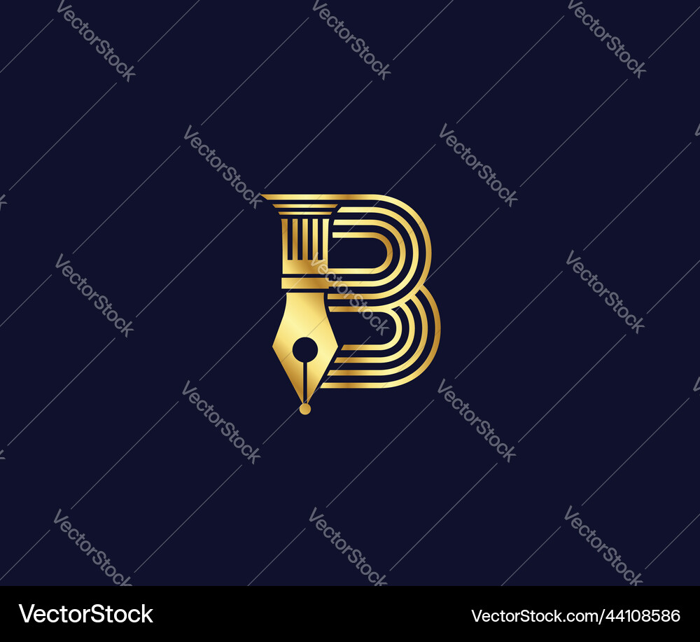 B letter lawyer logo with creative design Vector Image