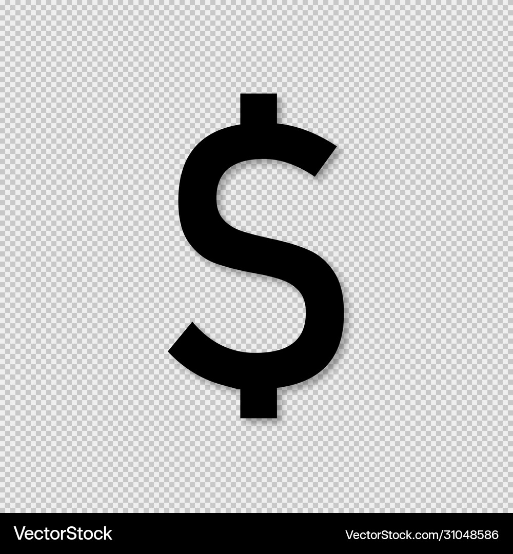 Black dollar signs isolated on transparent Vector Image
