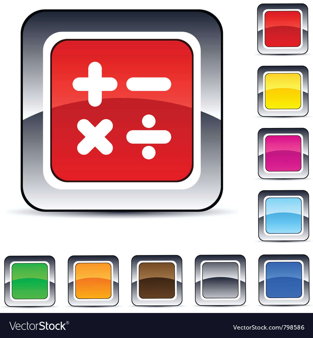 Calculate square button Royalty Free Vector Image