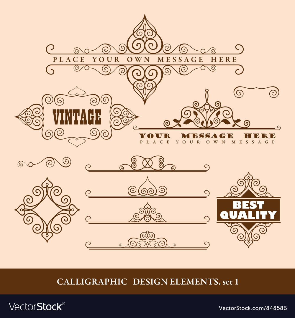 Calligraphic design elements Royalty Free Vector Image