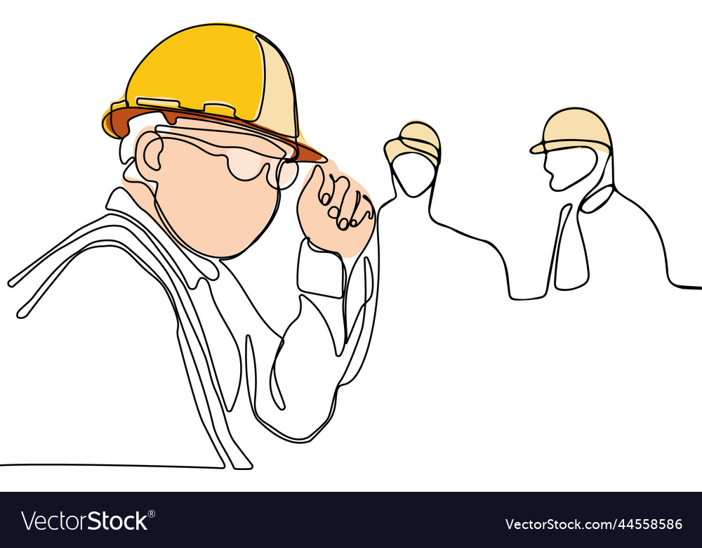 Construction manager and engineer working Vector Image