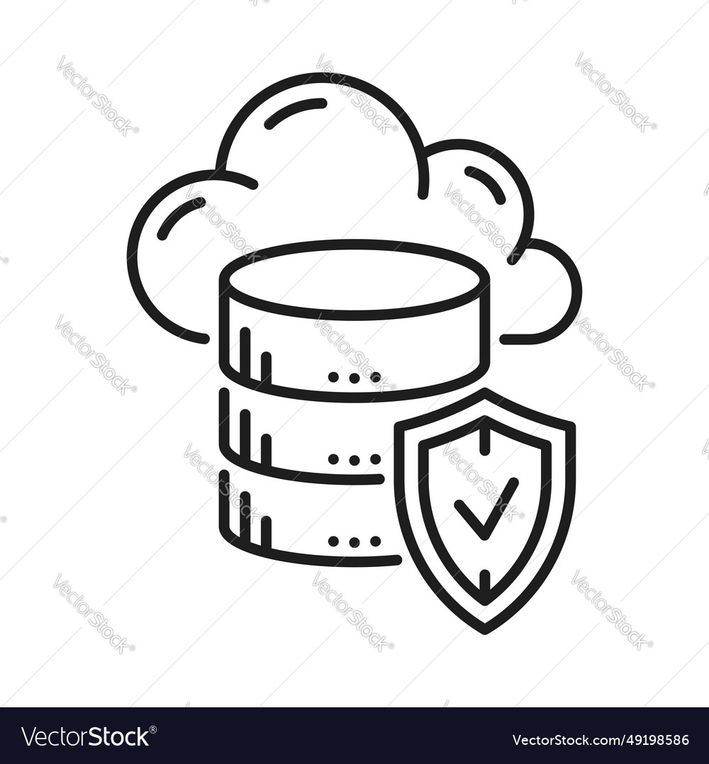 Database Server Protection Cloud Storage Icon Vector Image