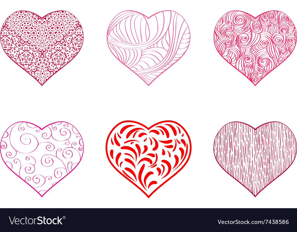 Heart set Royalty Free Vector Image - VectorStock