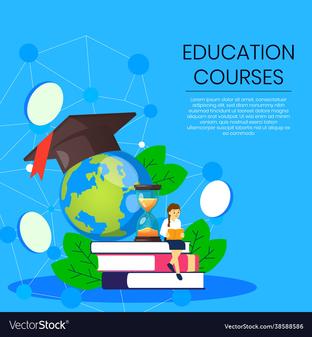 Poster different educational course Royalty Free Vector