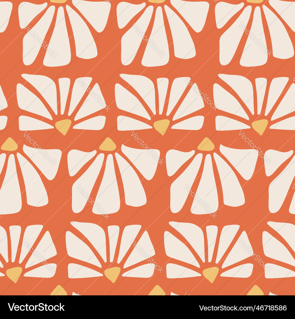 Retro groovy daisy flower power seamless Vector Image
