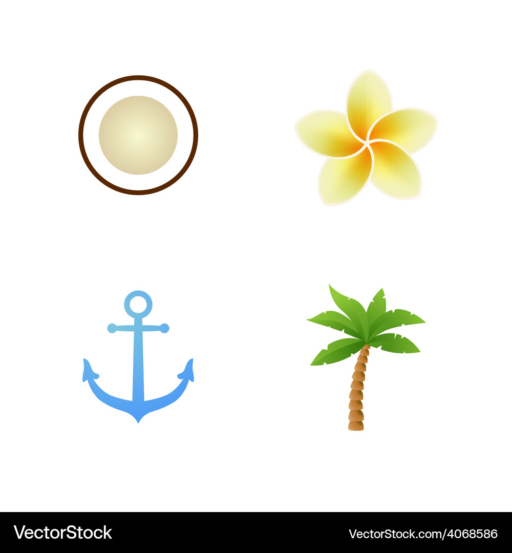 Set of tropical icons Royalty Free Vector Image