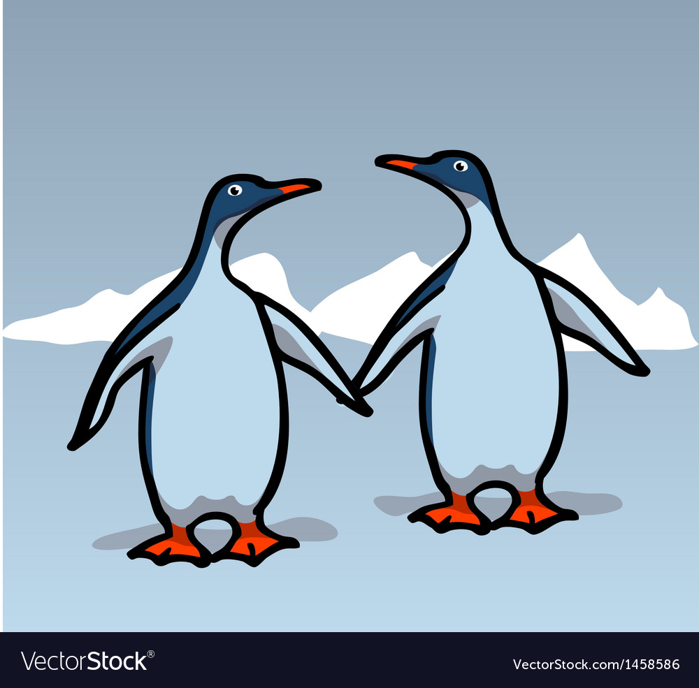 Two penguins Royalty Free Vector Image - VectorStock