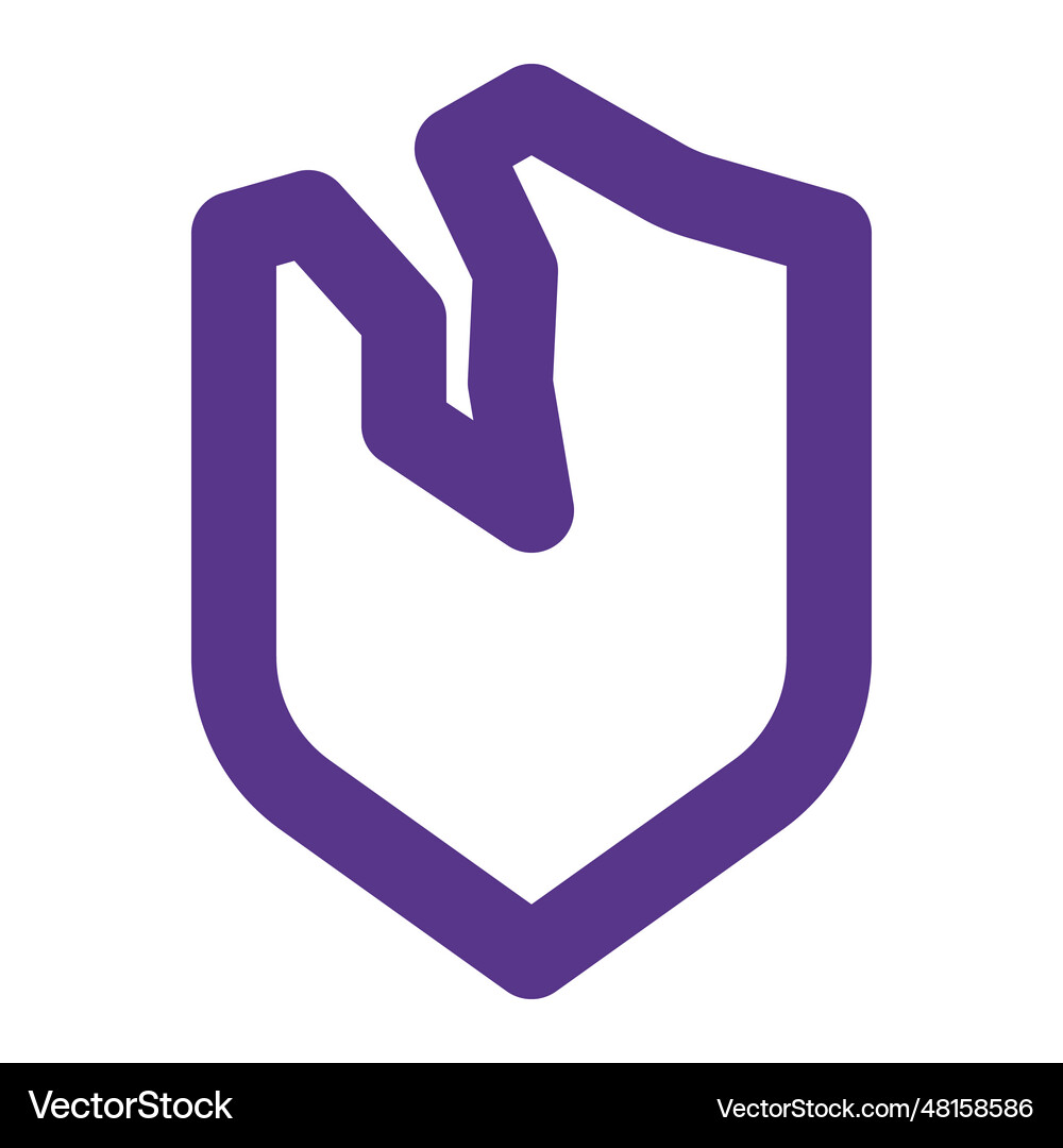 Unusual internet activity shield cracked Vector Image