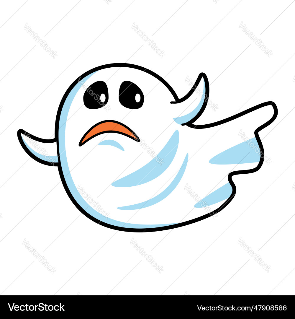 White cloth ghost halloween cartoon characters Vector Image