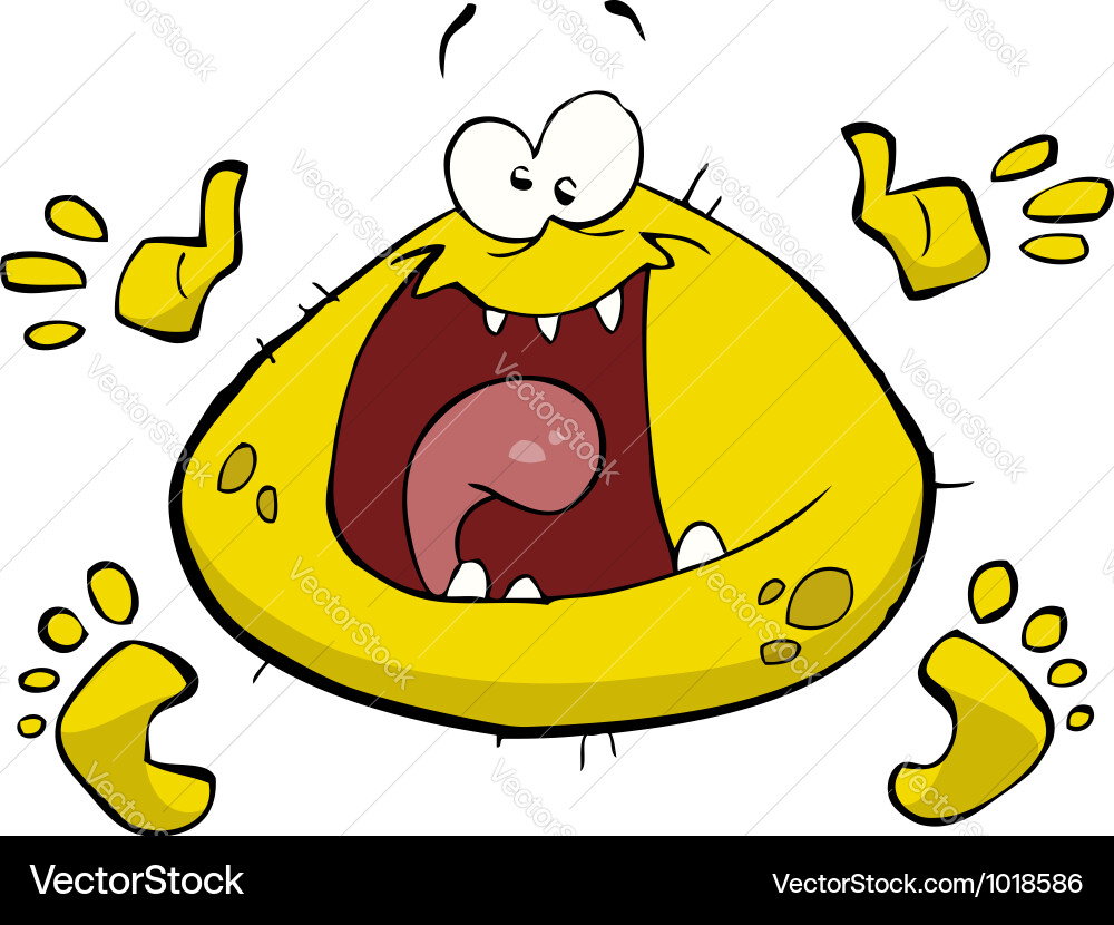 Yellow monster Royalty Free Vector Image - VectorStock