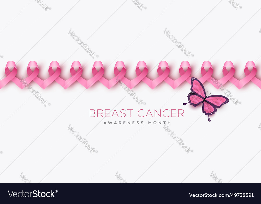 Breast cancer awareness pink ribbons seamless Vector Image