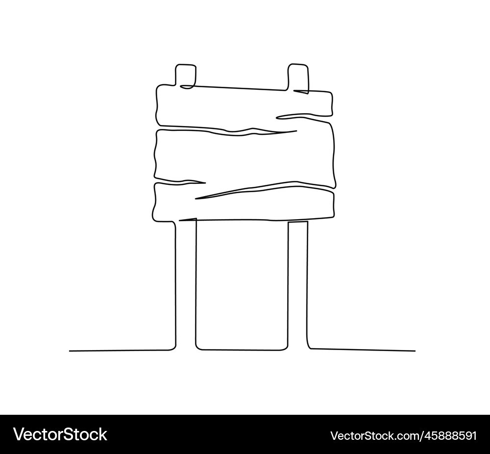 Continuous one line drawing of road direction Vector Image