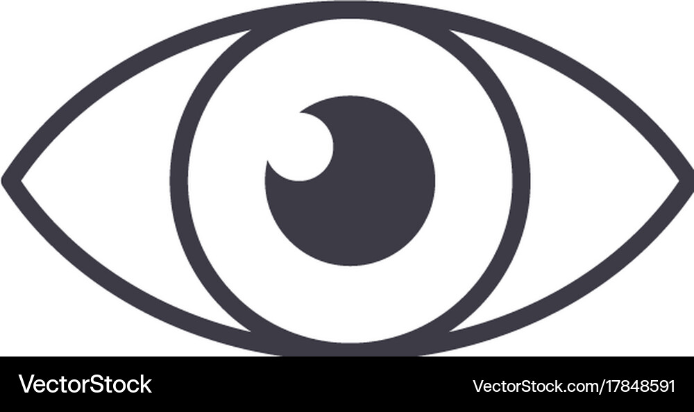 Eye sign line icon sign Royalty Free Vector Image