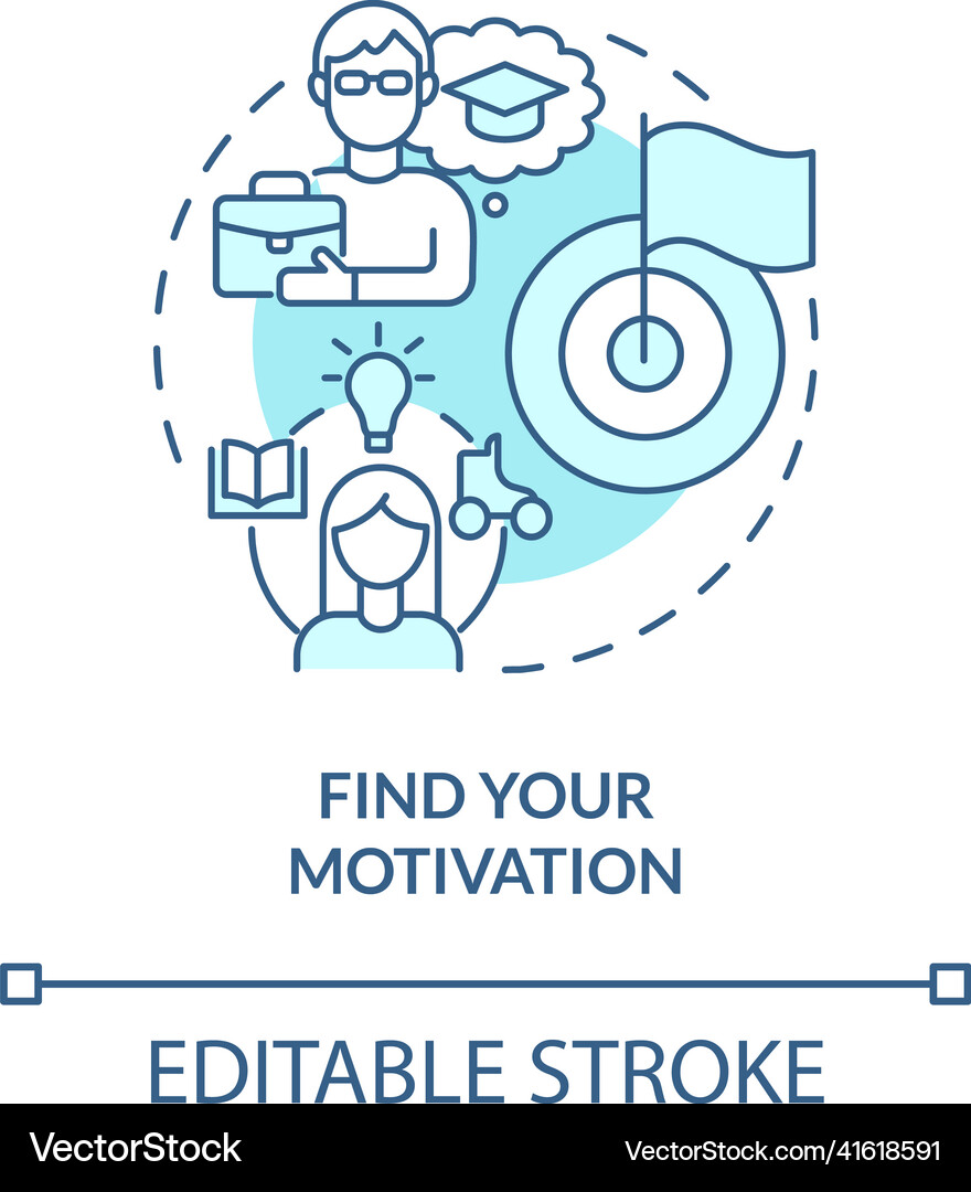 Find your motivation turquoise concept icon Vector Image