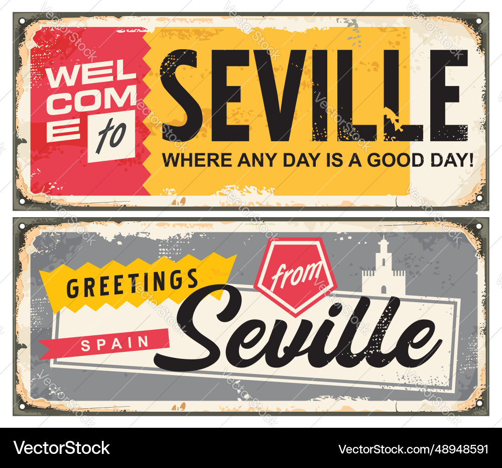 Greetings from seville spain Royalty Free Vector Image
